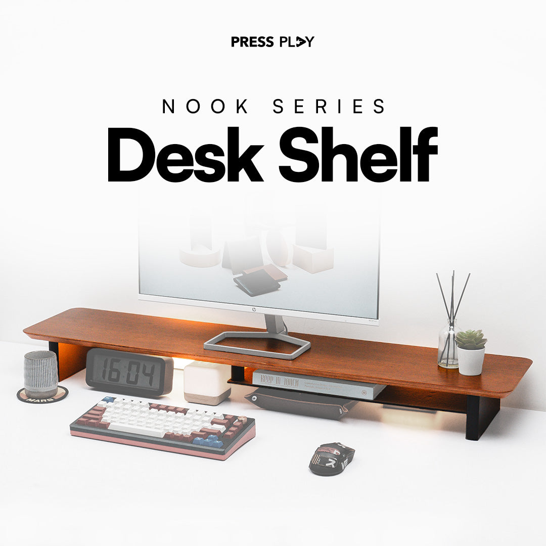NOOK DESK SHELF Laptop Monitor Walnut Aluminum – pressplayid