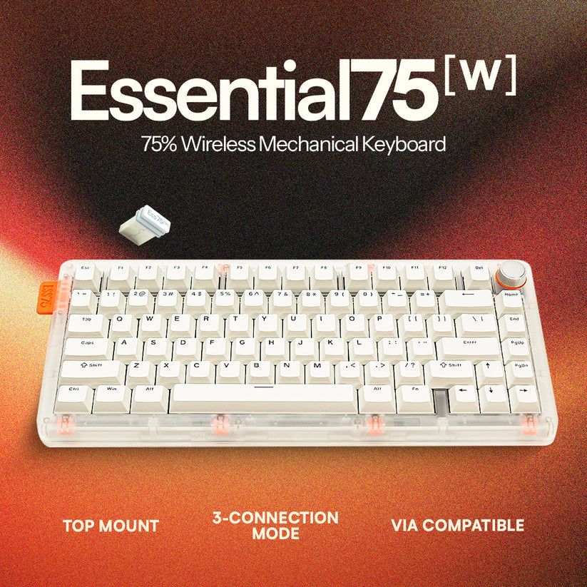 Press Play ESSENTIAL75[W] 75% Wireless RGB VIA Compatible Mechanical ...