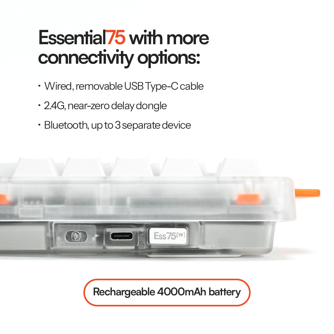 Press Play ESSENTIAL75[W] 75% Wireless RGB VIA Compatible Mechanical ...
