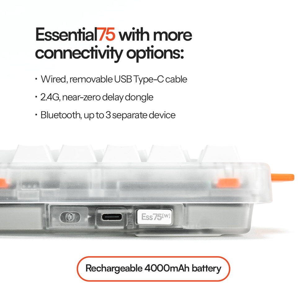 Press Play ESSENTIAL75[W] 75% Wireless RGB VIA Compatible Mechanical ...
