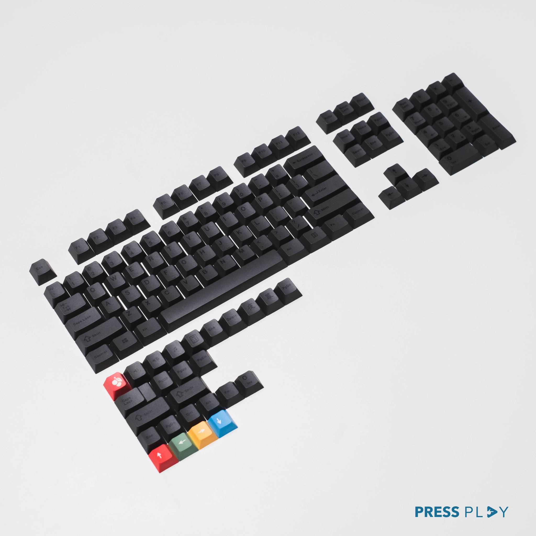 BLACKOUT PBT Dye Sub Sublimated Keycaps Keycap Set – pressplayid