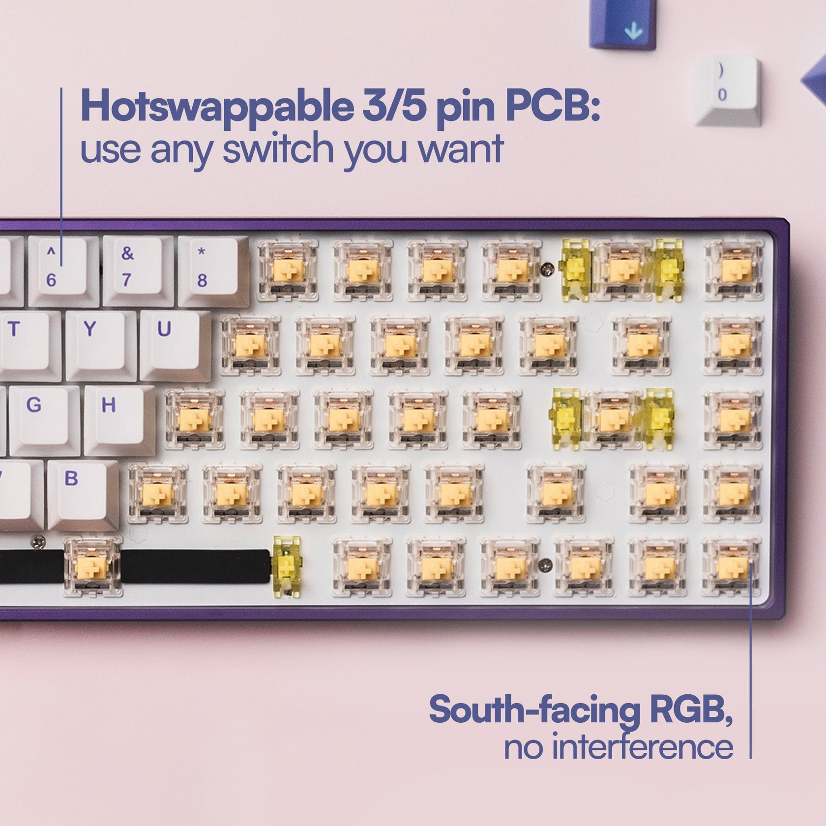 VOYAGER68 Lightyear Edition CNC Alu South Facing Mechanical Keyboard ...