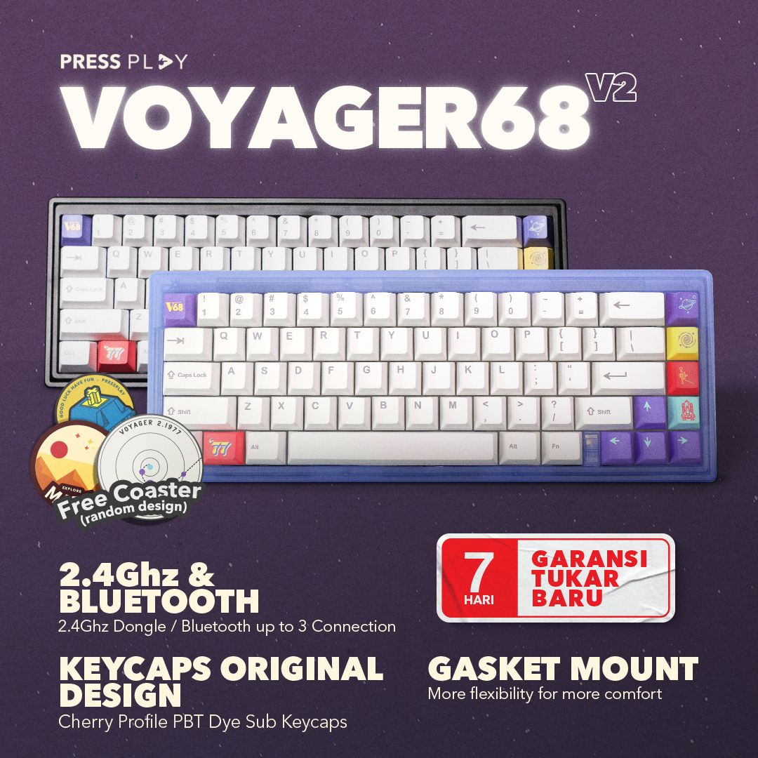 VOYAGER68 v2 Wireless Mechanical Keyboard by Press Play – pressplayid