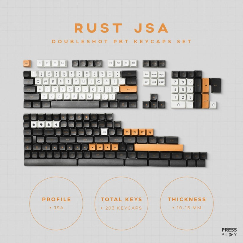 RUST JSA Doubleshot PBT Keycaps Keycap Set – pressplayid