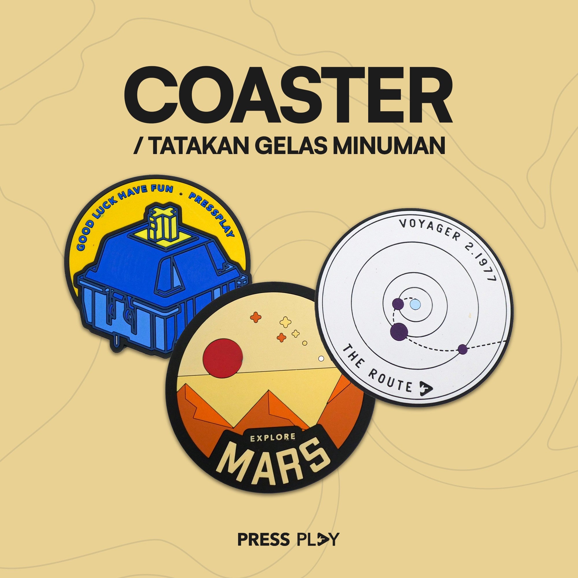 Press Play Coaster / Tatakan Gelas Minuman – pressplayid